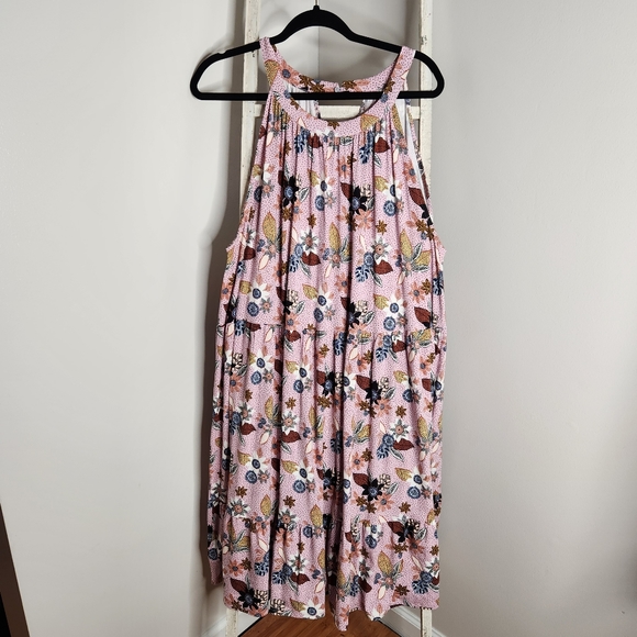 LOFT | Dresses | Loft Plus Womens 24 26 Tiered Halter Neck Sleeveless ...